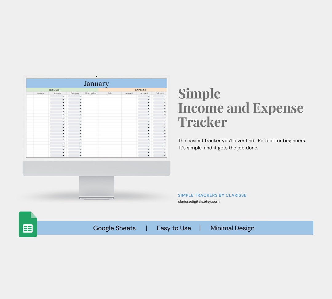 Simple Income and Expense Tracker Easy to Use - Etsy