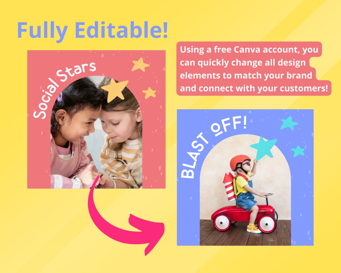 30 Preschool Canva Templates, Template Pack for Instagram, Childcare ...