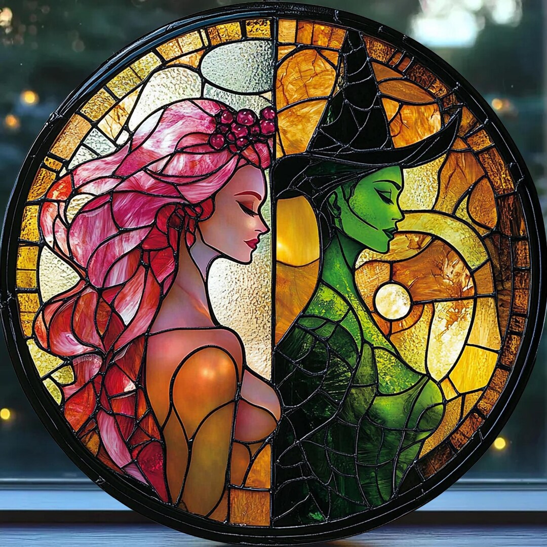 Elphaba and Glinda Besties Acrylic Suncatcher, Witches of Oz Ornament ...