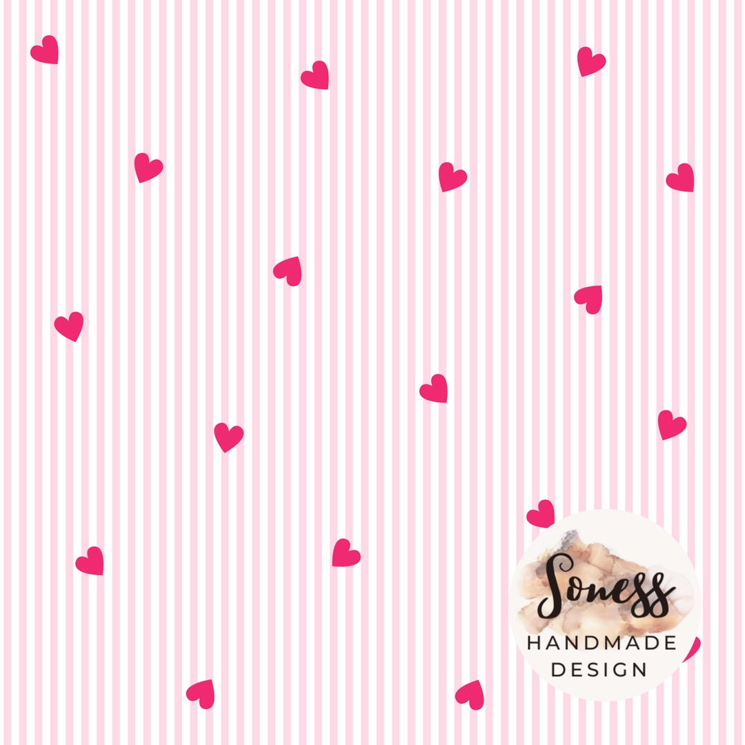 Valentine Heart & Bow Seamless Pattern | Cute Love Digital Paper ...