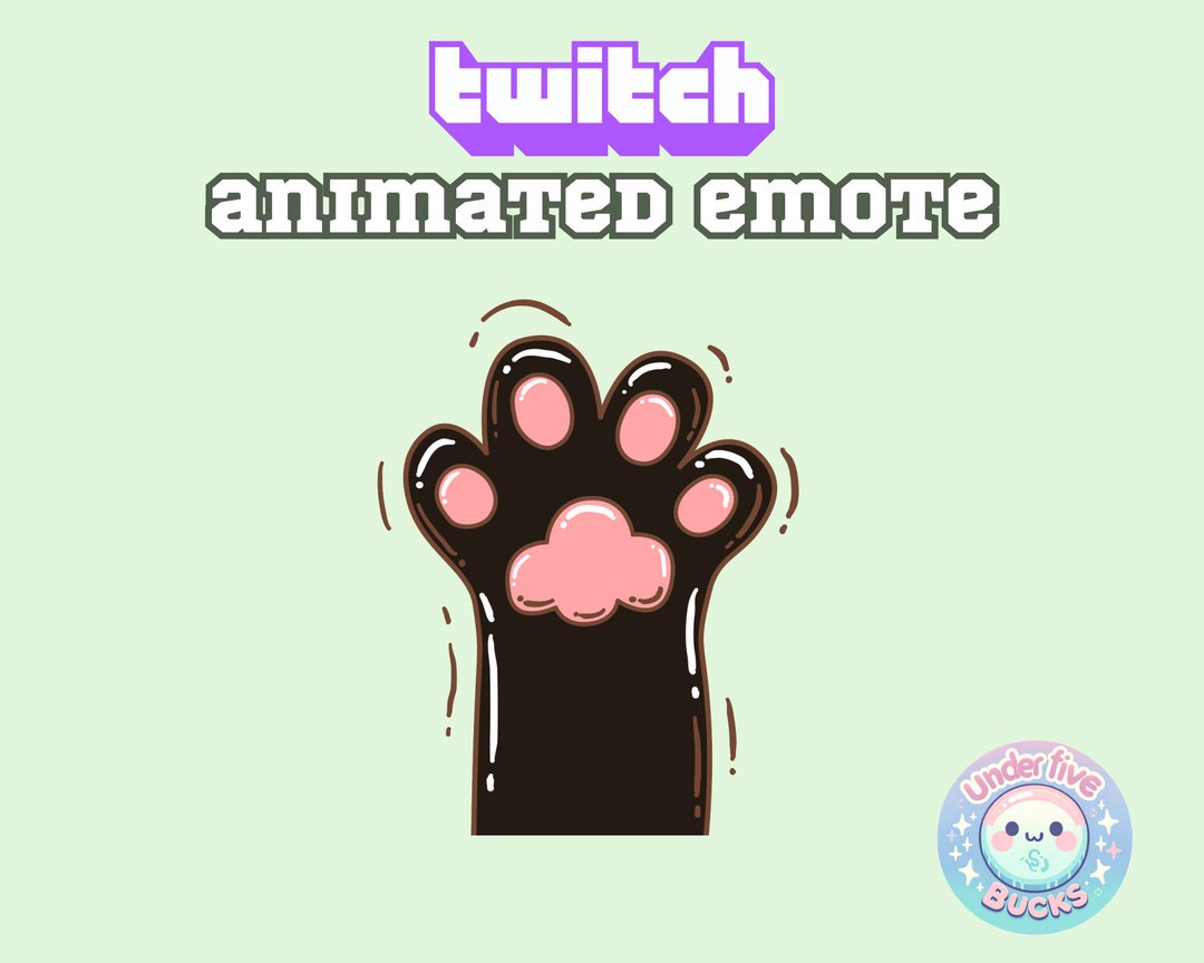 Animated Twitch Emote, Waving Paw Emote, Cute Emote, Cat Paw Emote, Cat ...