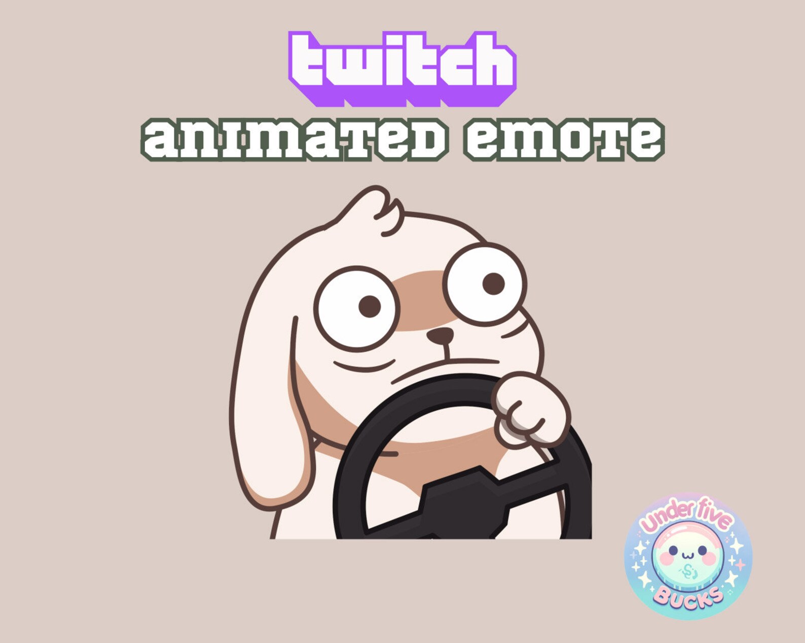 Animated Twitch Emote, Steering Emote, Puppy Emote, Funny Emote, Cute ...