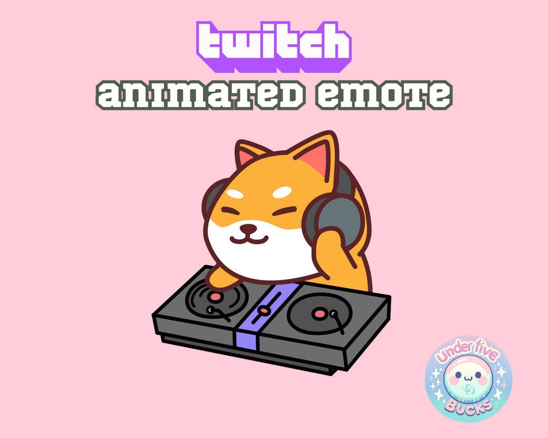 Animated Twitch Emote, DJ Shiba Emote, DJ Emote, Funny Emote, Cute ...