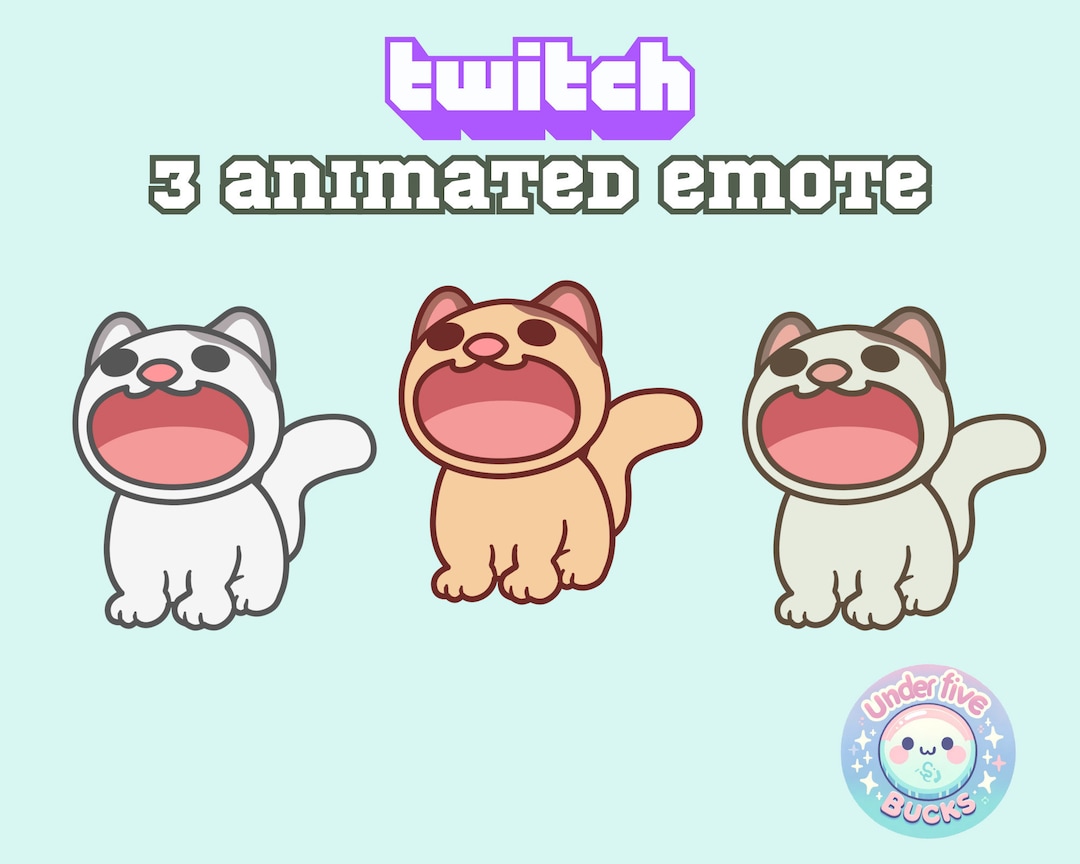 3 Animated Twitch Emote, Cat Pop Emote, Cute Emote, Cat Emote, for ...