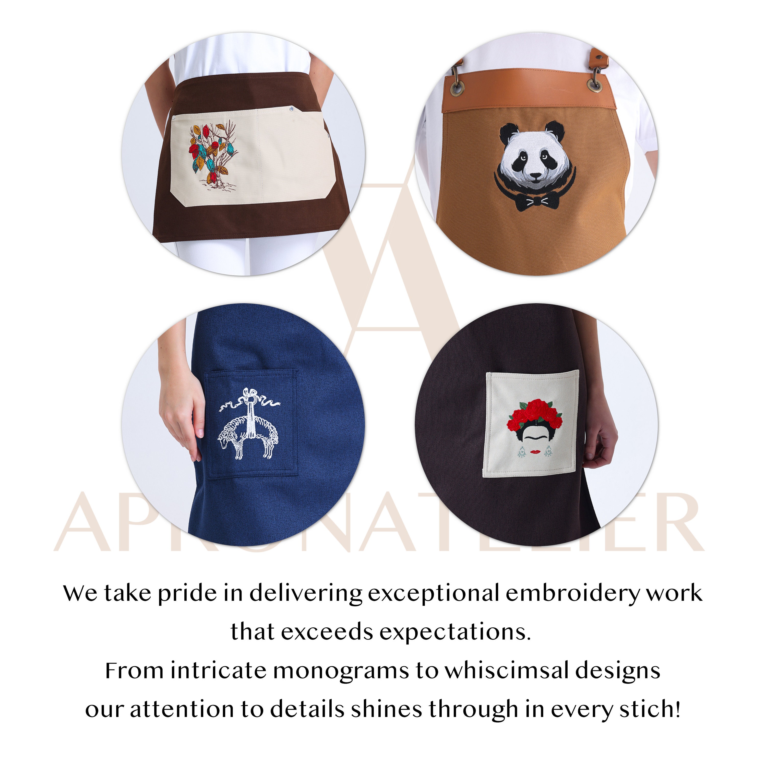 Custom Waist Apron, Half Apron, Restaurant Apron, Bistro Apron ...