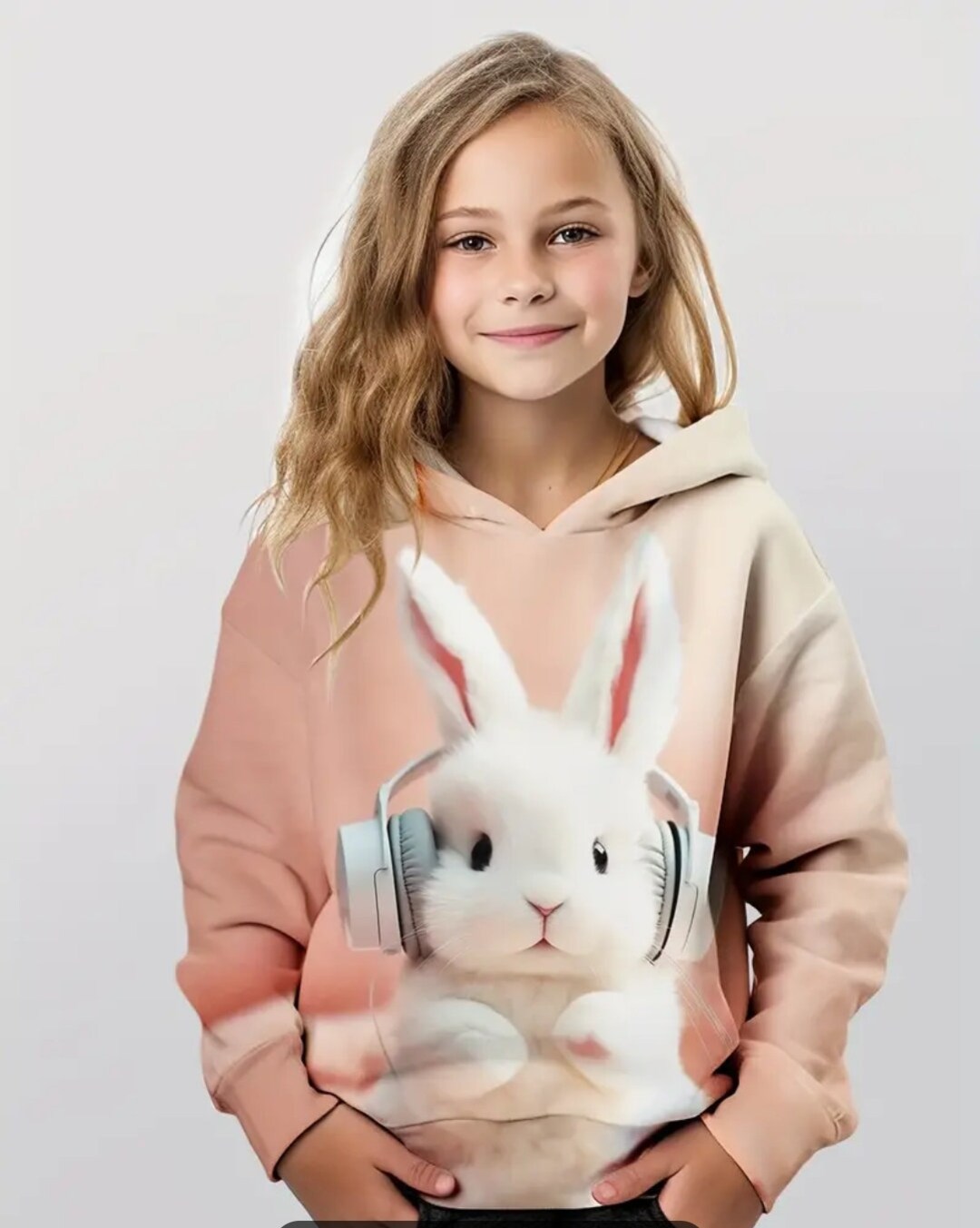 Cute Bunny Hoodie for Girls - Etsy