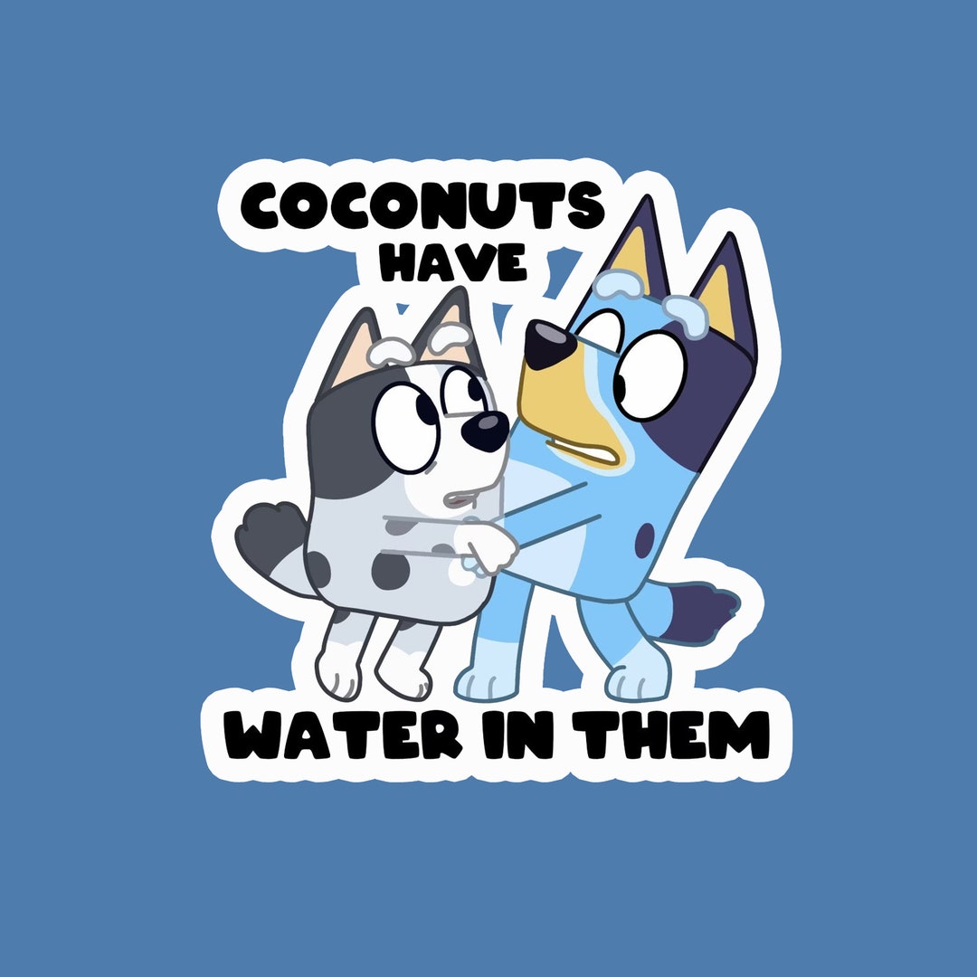 Coconut Has Water in Them Sticker, Bluey Stickers Waterproof,family ...