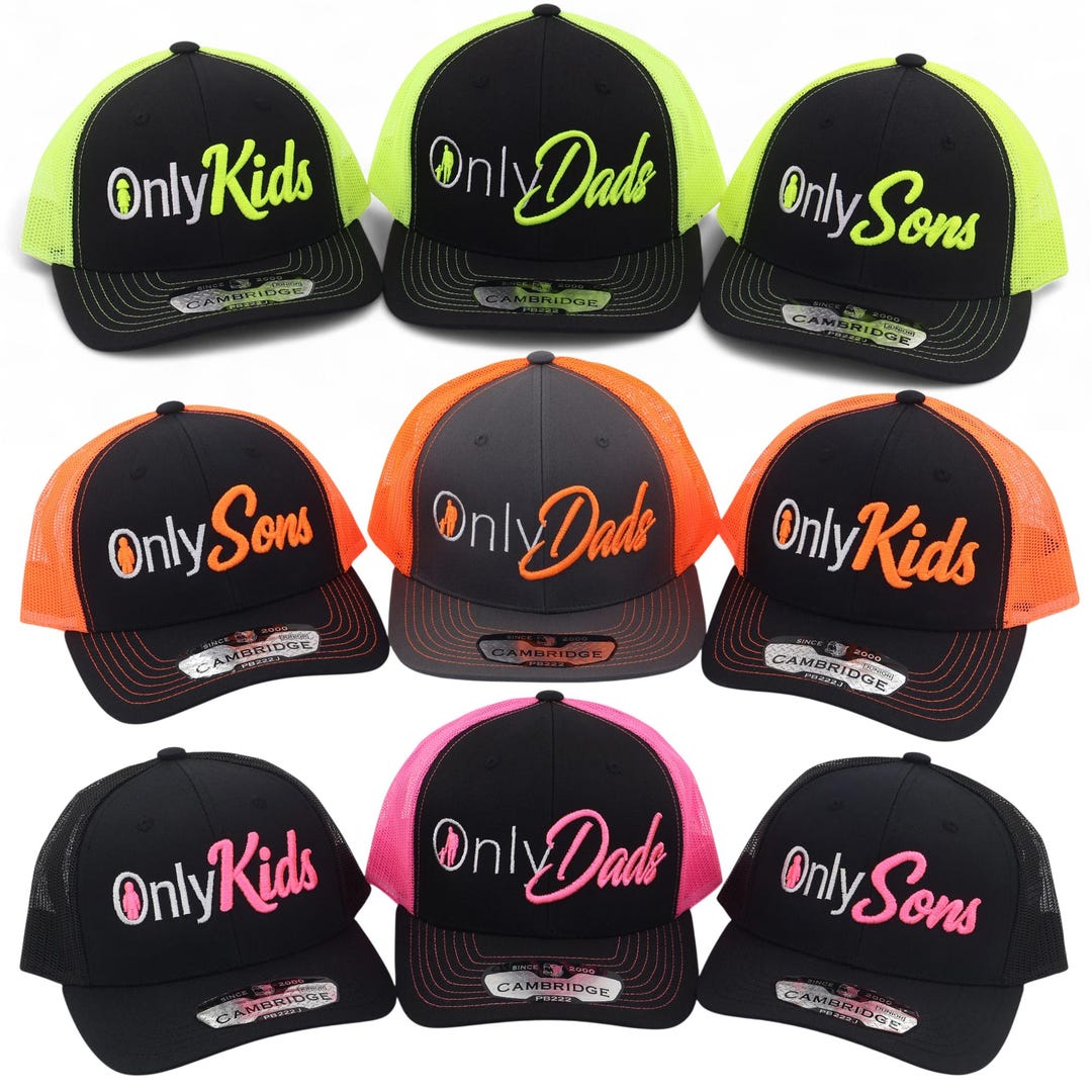 Only Dads/only Kids/only Sons Trucker Hats – Family Collection (choose ...