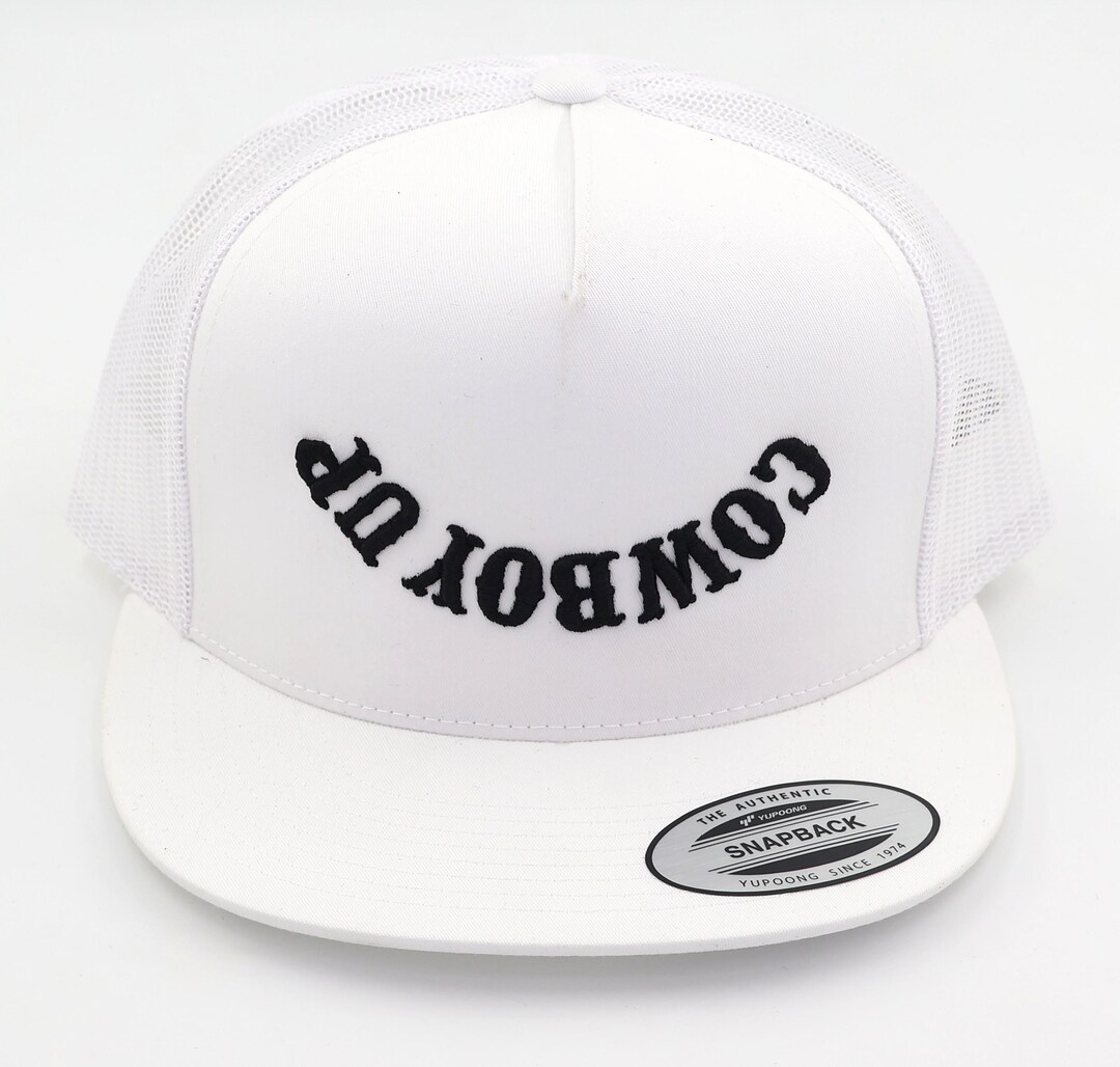 The Backwards Cowboy up 3D Puff Embroidered Hat - Etsy