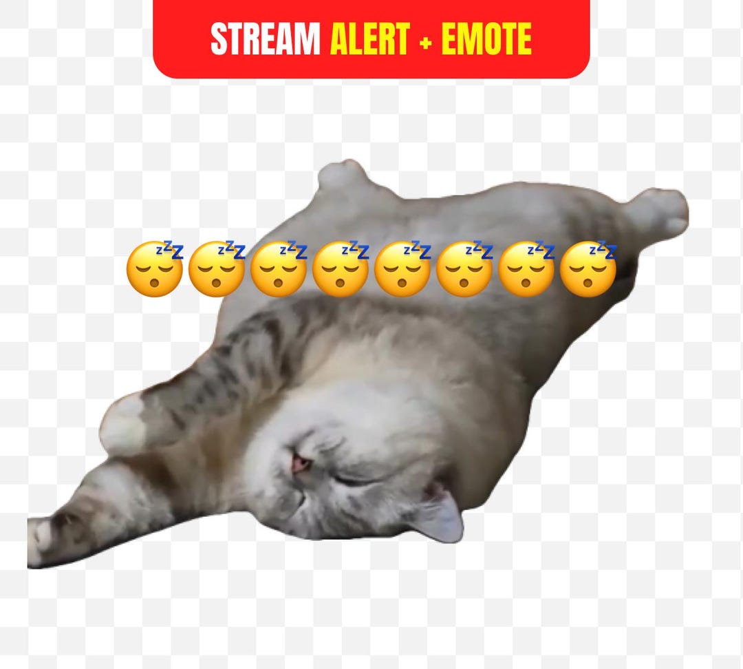 Animated Twitch Alerts Lazy Stretching Cat Meme Chill Cozy for ...