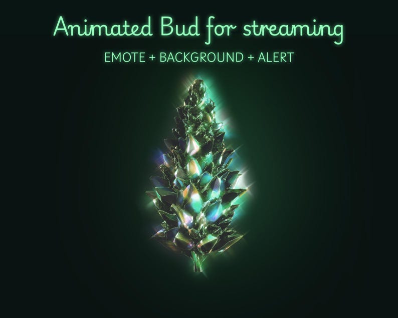 420 Animated Bud Weed Emote, Backgroun Overlay, Alert. Webcam Overlay ...