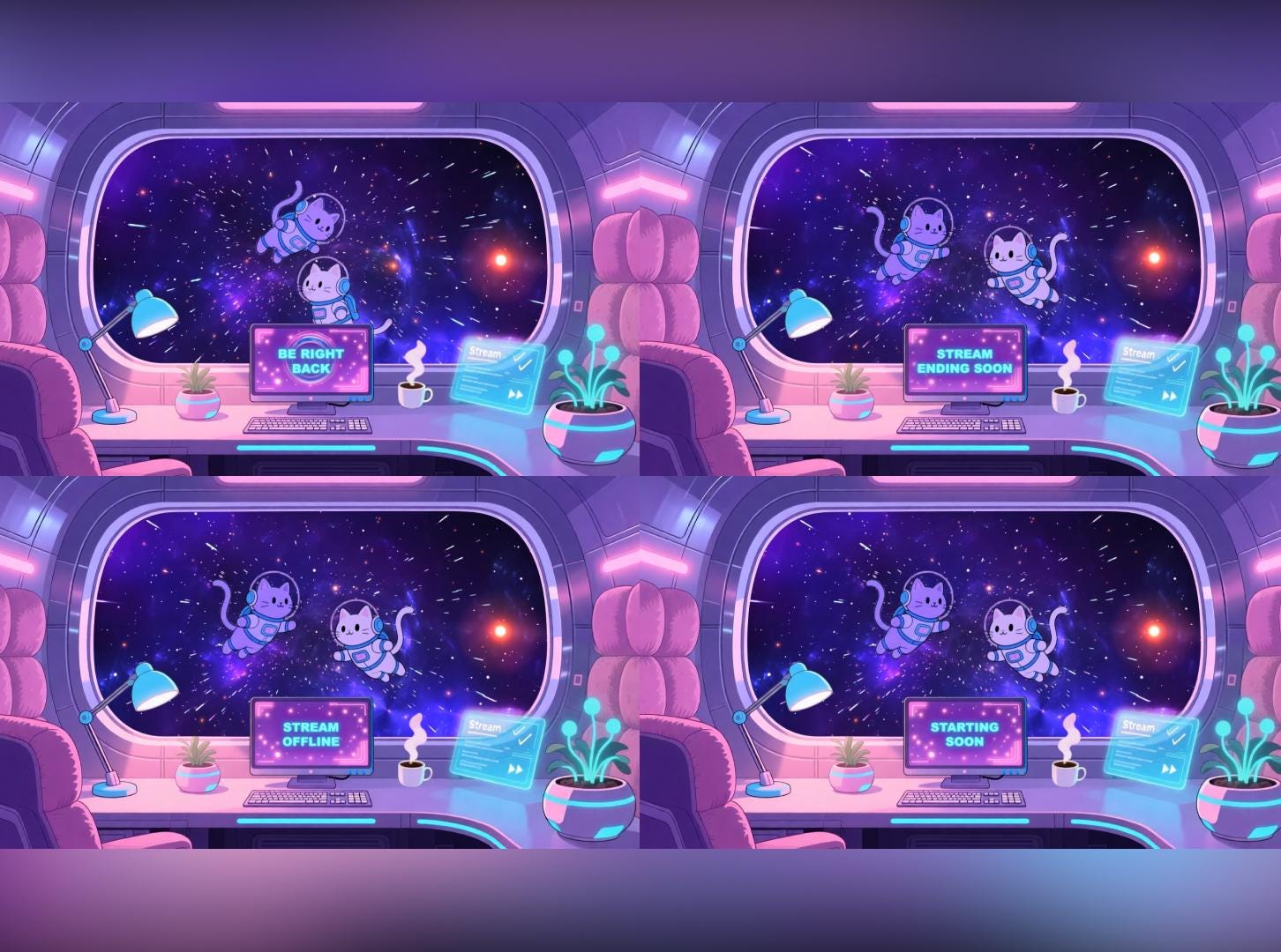Animated Space Cat Overlay Twitch Stream Starting Soon Be Right Back ...