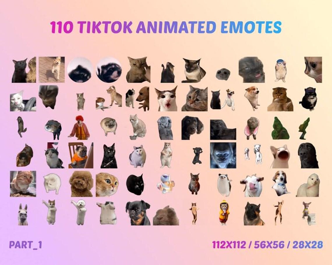 Tiktok Cat and Dog Emote, Dancing Cat Emote, Dance Emote for Twitch ...