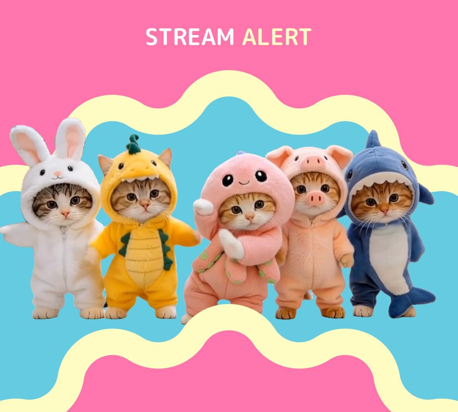 Animated Cute Cat Stream Alerts for Twitch Kick Youtube Happy Cat Meme ...