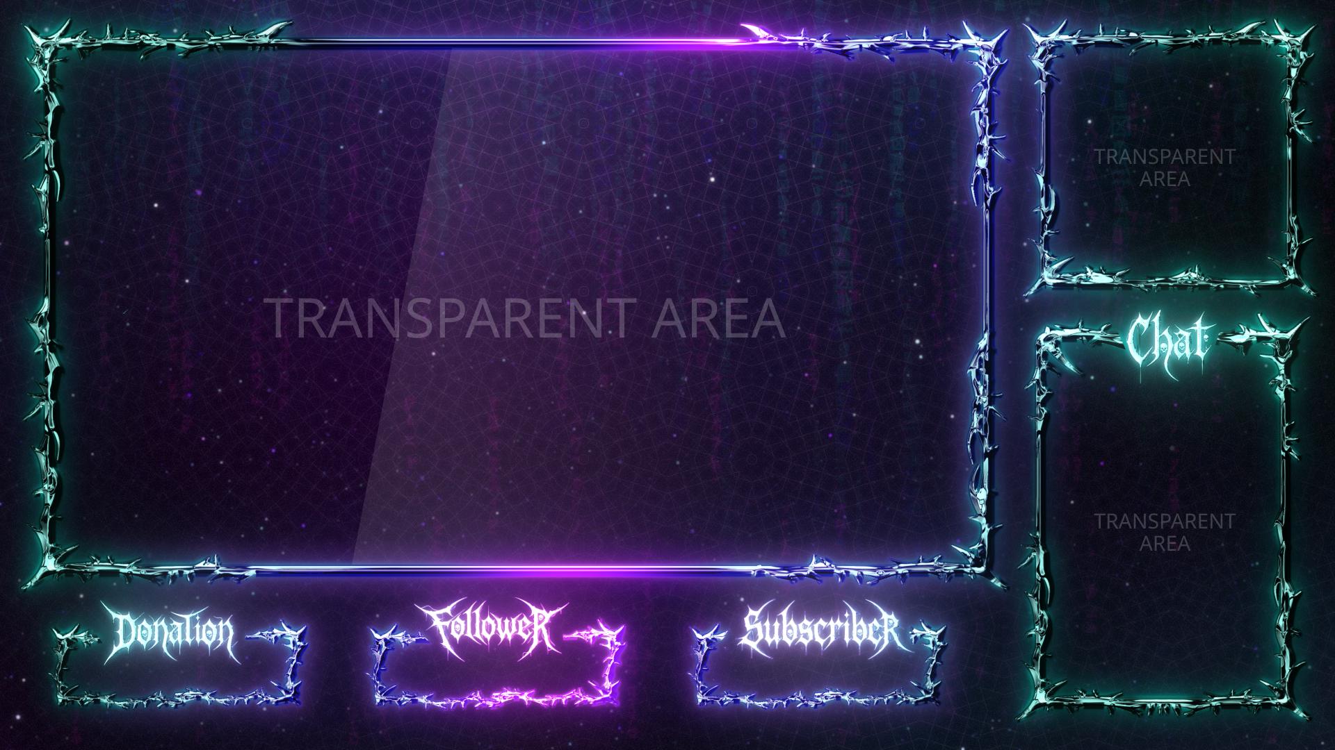Cybersigilism Twitch Overlay Set, Y2K Tribal Stream Graphics Pack, Neon ...