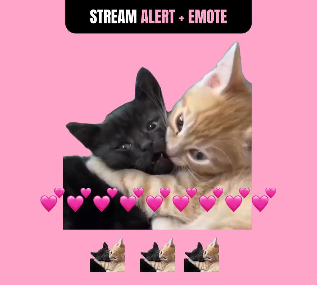 Animated Twitch Alerts Cat Meme Cute Hearts Cuddling Kittens for ...