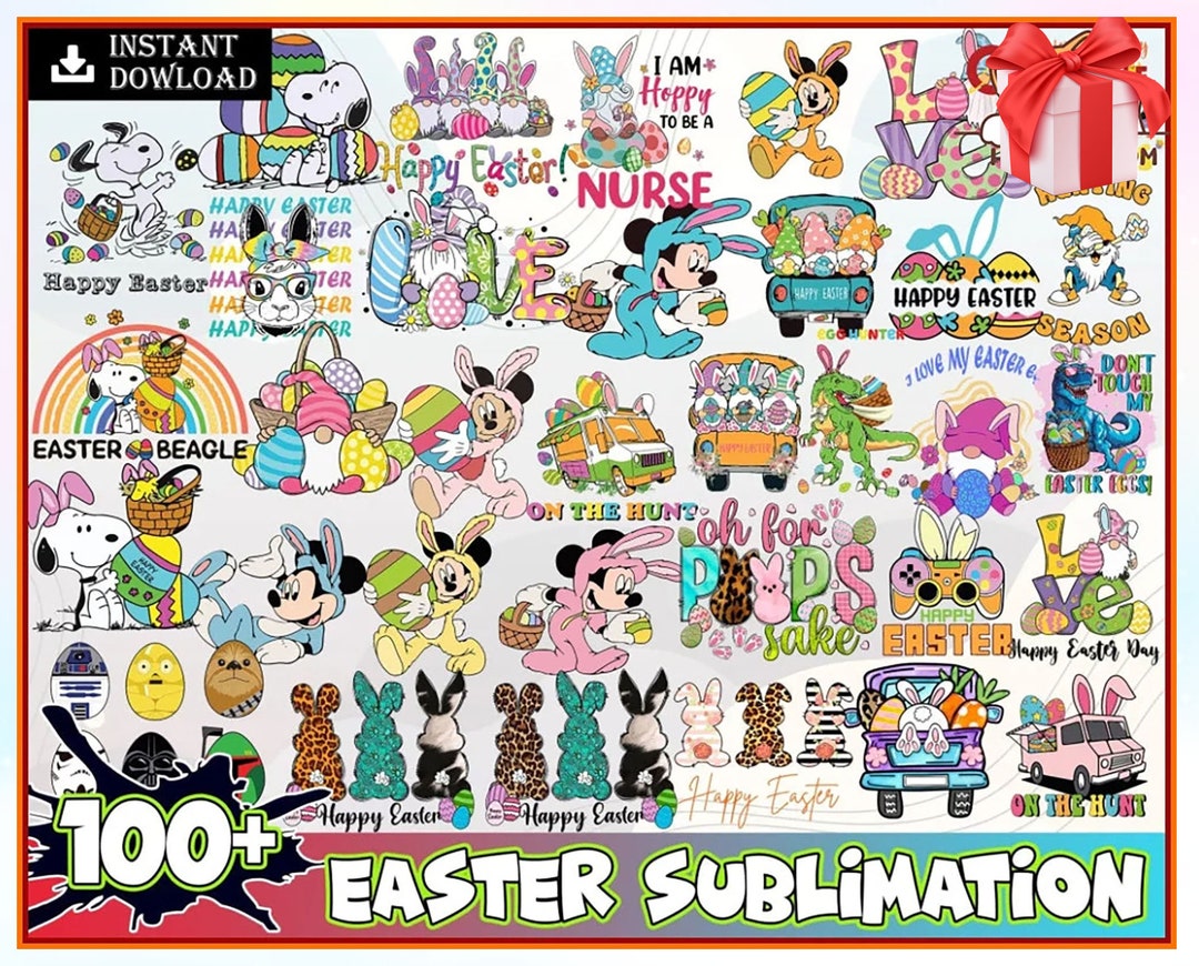 100 Bundle Mouse and Friends Easter Png, Happy Easter, Mouse Easter Png ...