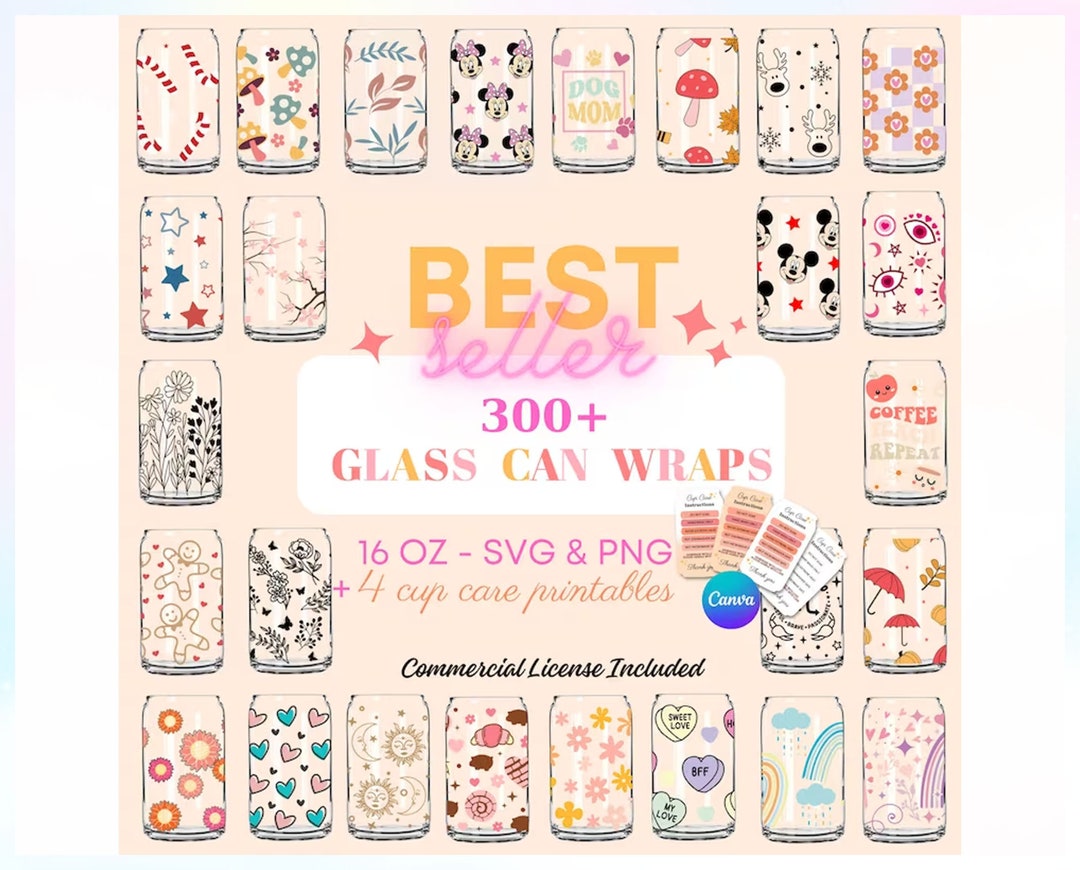 Glass Can Svg Bundle, 16oz Glass Can Bundle, Glass Can Svg, Libbey ...