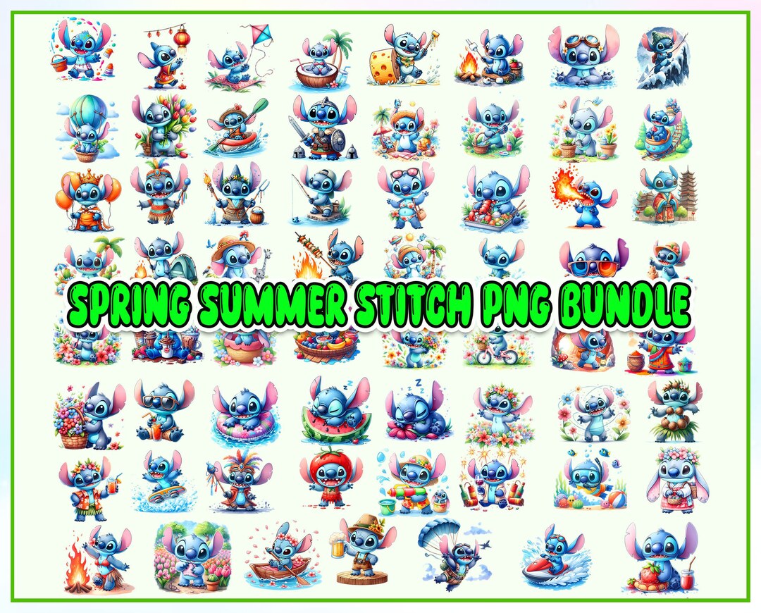 Stitch Springtime Clipart Set, Easter Clipart Images, Lilo and Stitch ...