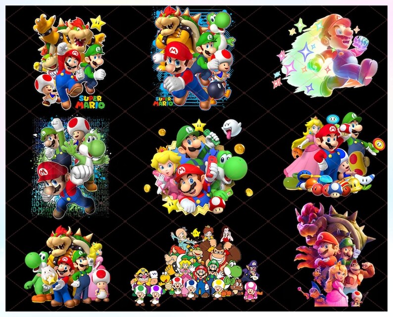 Super Mario PNG Bundle, Mario Clipart Bundle, Super Mario Bros PNG, Mario Characters Png ...