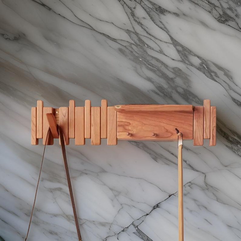 Handmaded Solid Wood Wall Mounted Piano Coat Rack Easy-to-install Flip ...