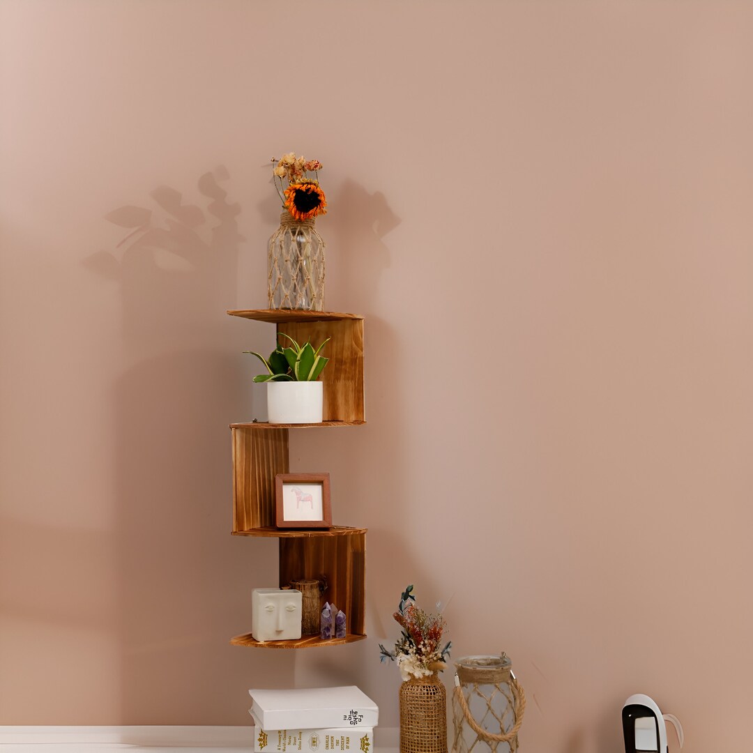 Wooden Wall Shelf Home Organizer Wall Mounted Bookshelf Plant Holder ...