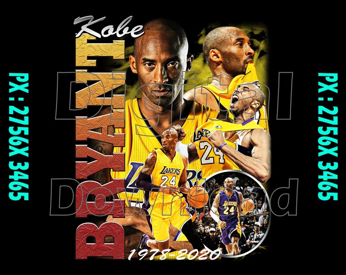 Kobe Bryant Vintage PNG, Digital File, Instant Download, DTG, Ready to ...
