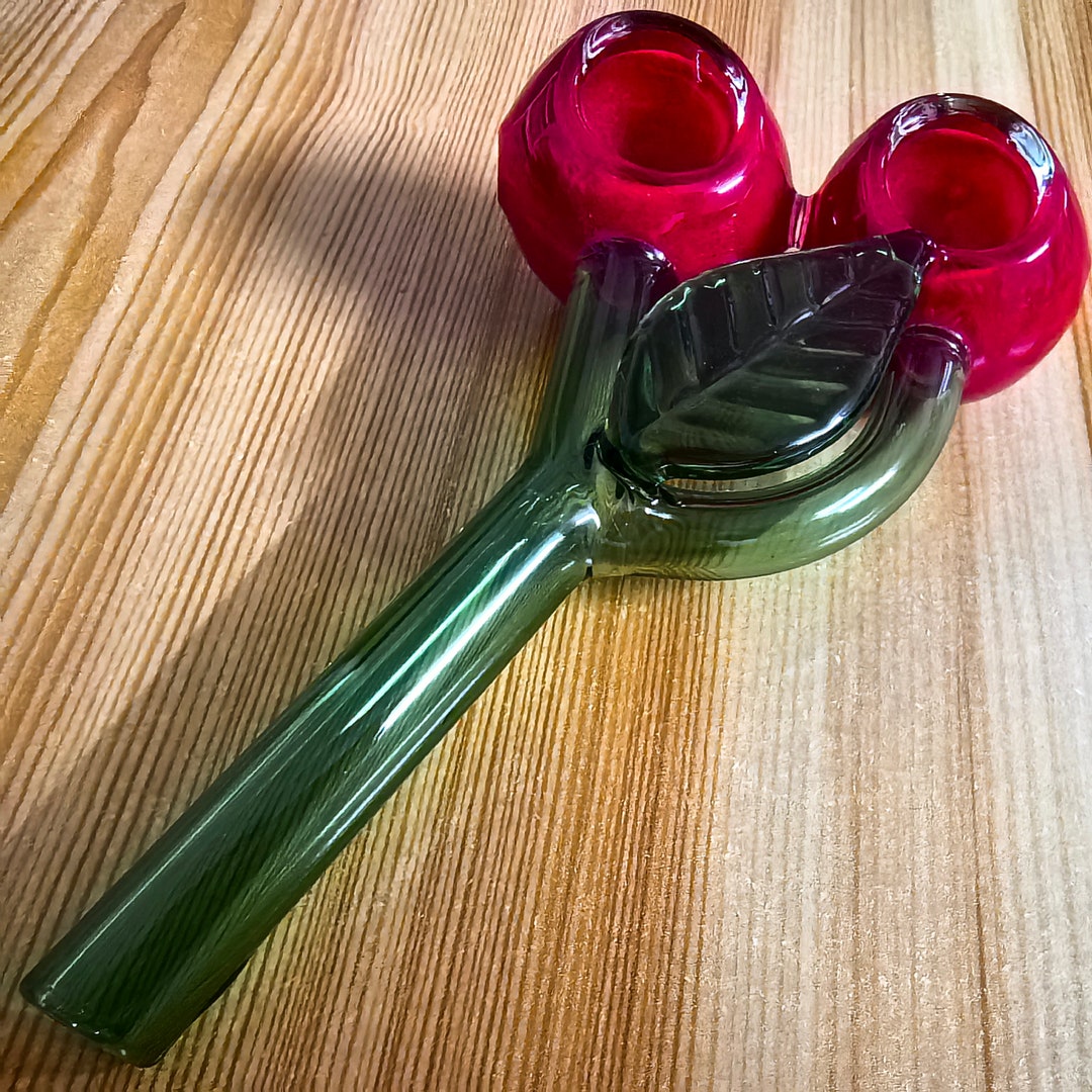Double Cherry Glass Pipe, Fruit Smoking Pipe, Cherry Tobacco Pipe - Etsy