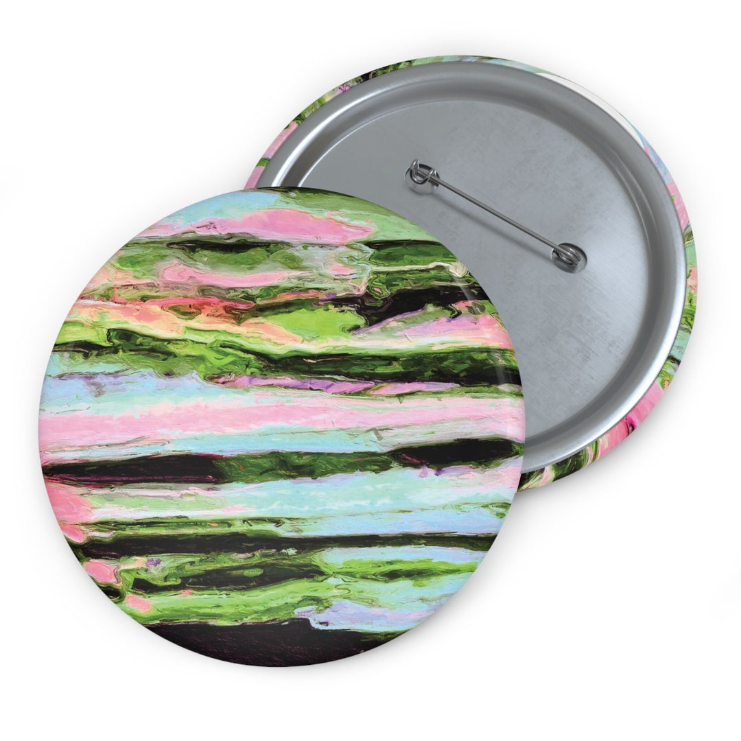 Pastel Punk Abstract Pin Button 3 Sizes 1.25-3 Inches Metal Pin ...