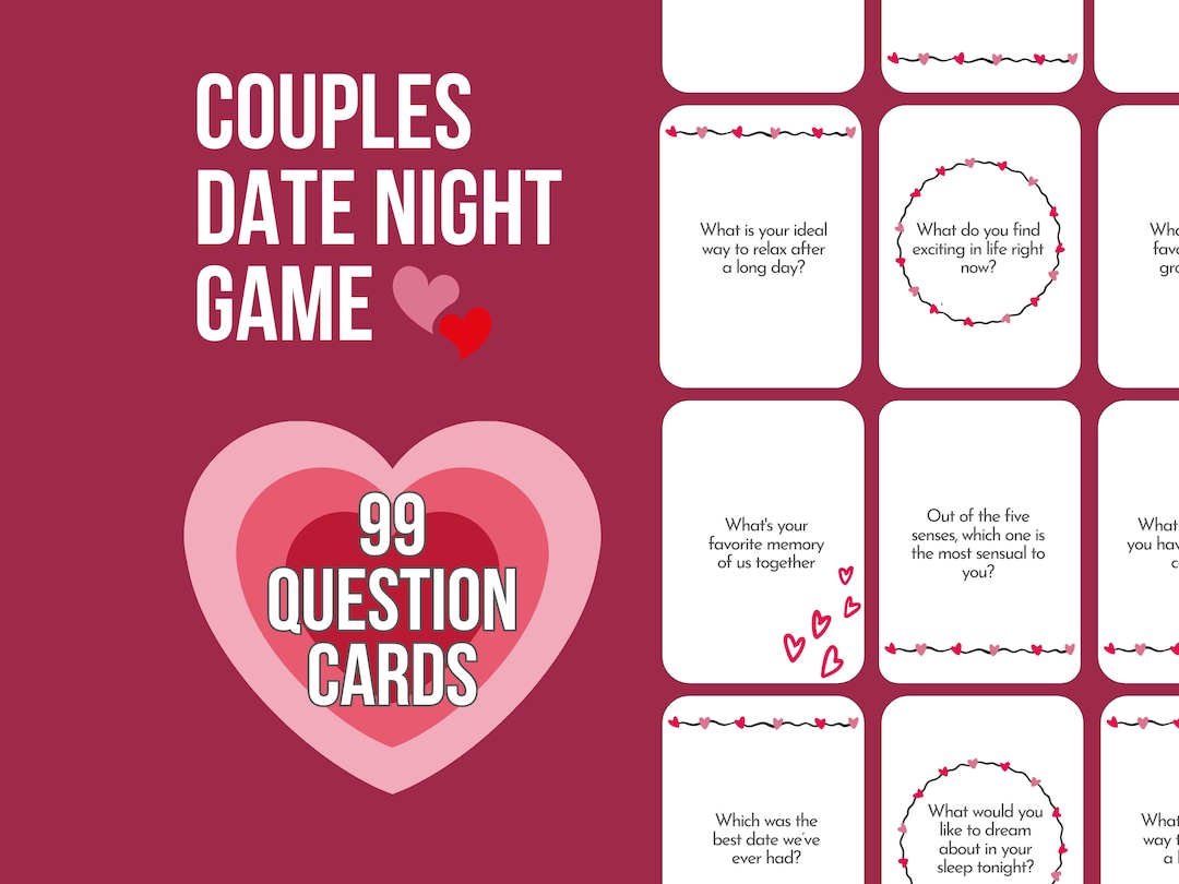 99 Couple Question Cards, Conversation Cards, Date Night Game, Romantic ...