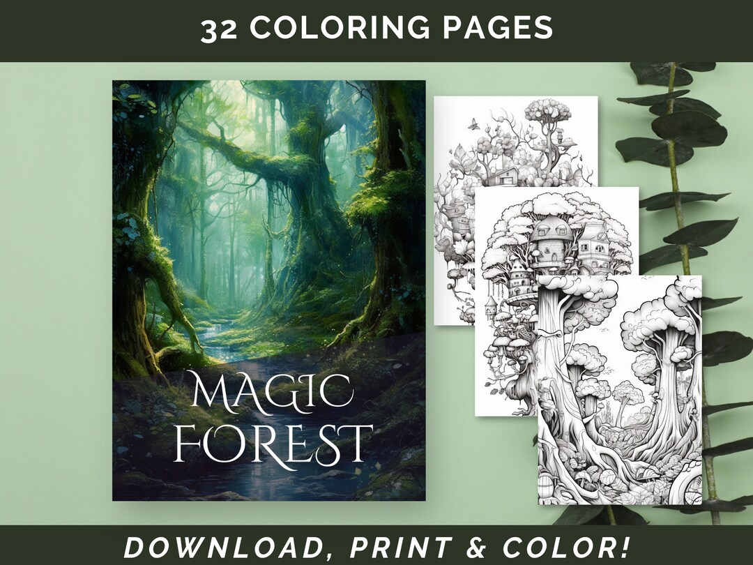 32 Magic Forest Coloring Book | Printable Magical Forest Coloring Pages ...