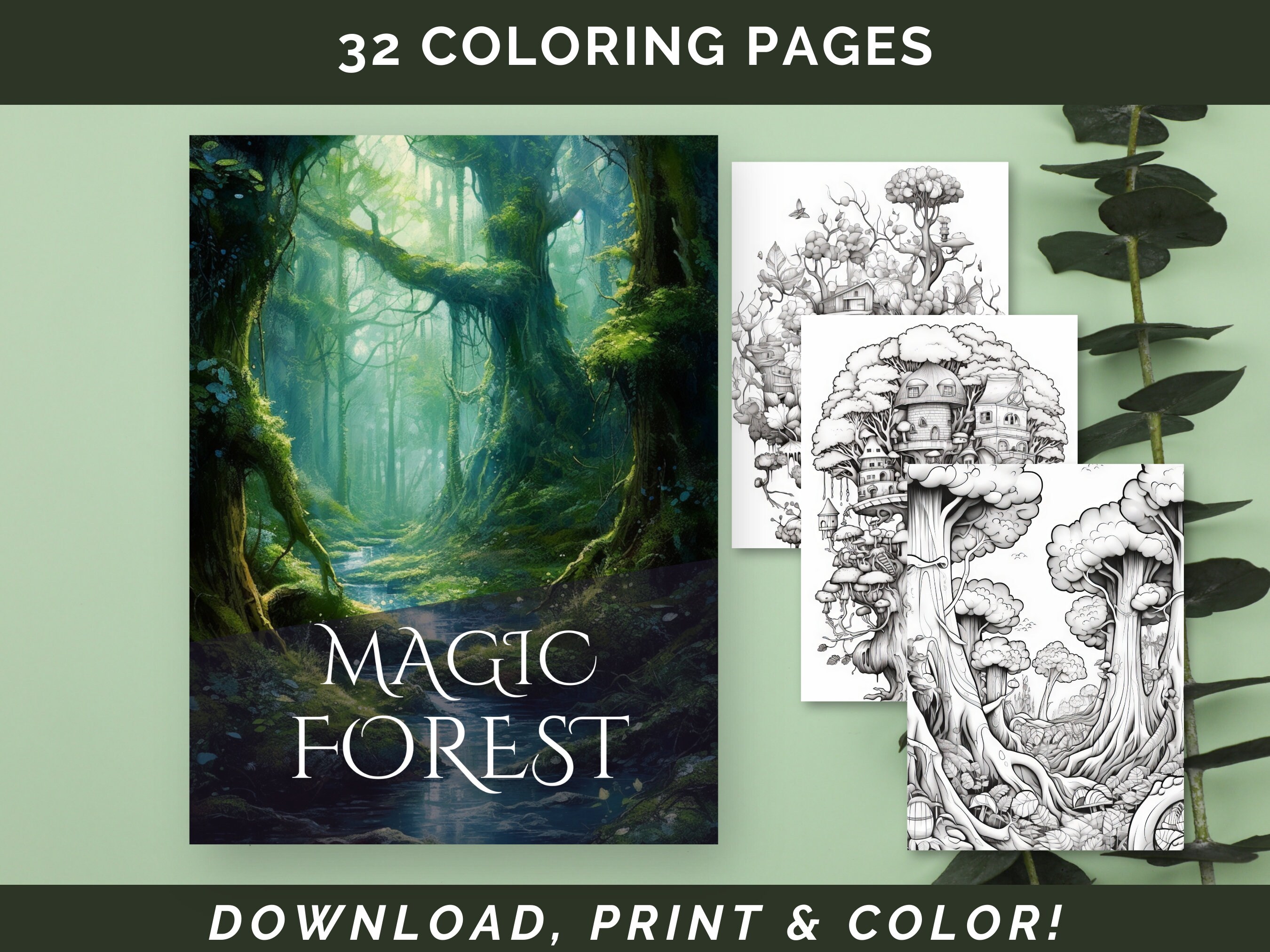32 Magic Forest Coloring Book Printable Magical Forest Coloring Pages ...