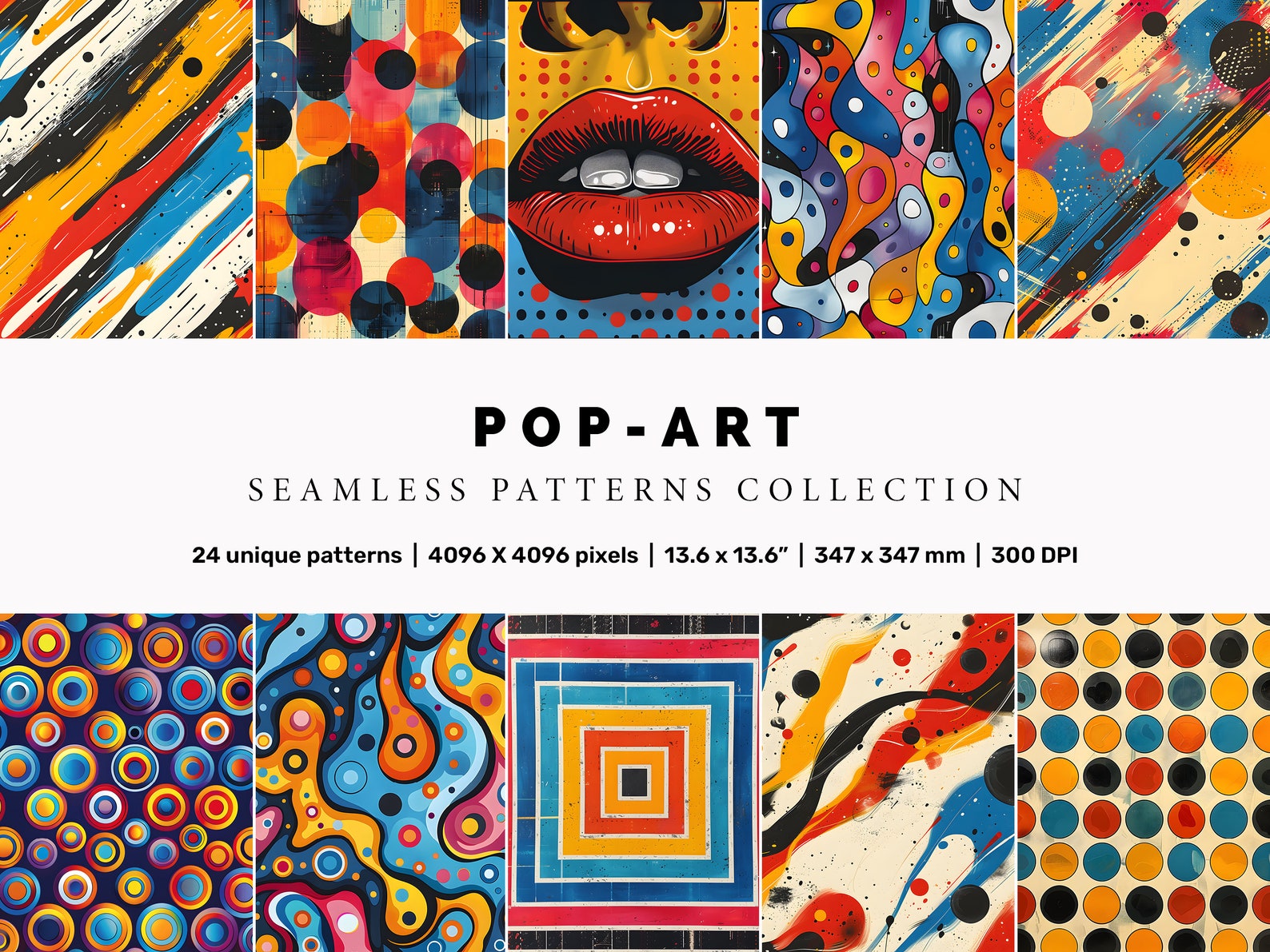 Pop-art Inspired Seamless Patterns Collection - Etsy