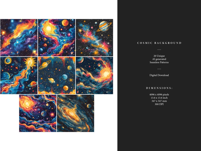 Cosmic Background. Seamless Patterns Collection - Etsy