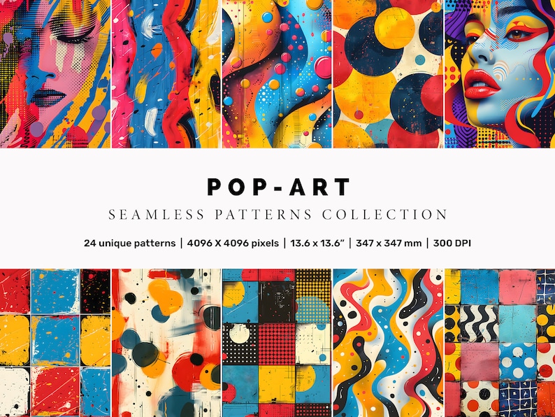 Pop-art Inspired Seamless Patterns Collection - Etsy