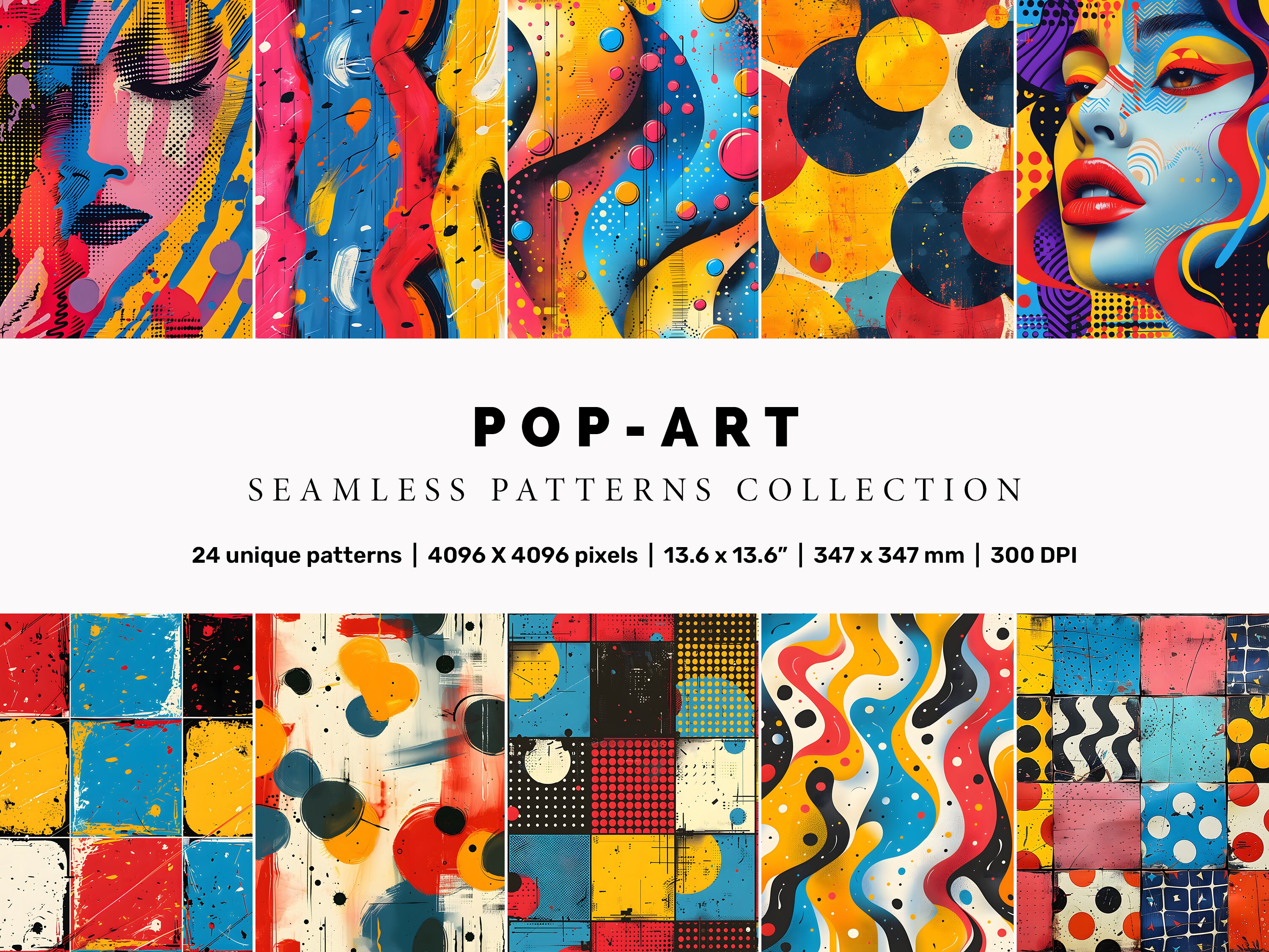 Pop-art Inspired Seamless Patterns Collection - Etsy