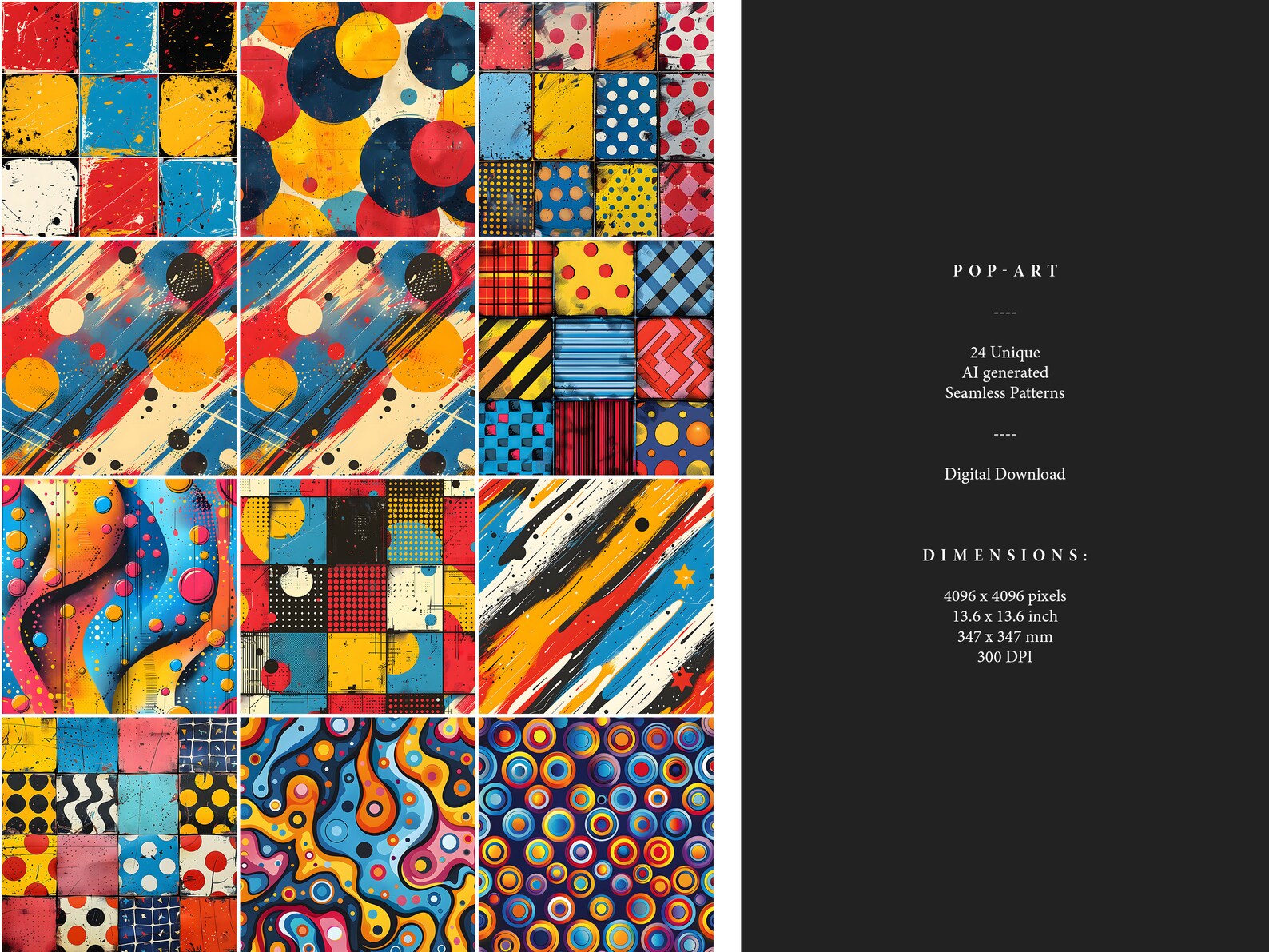 Pop-art Inspired Seamless Patterns Collection - Etsy