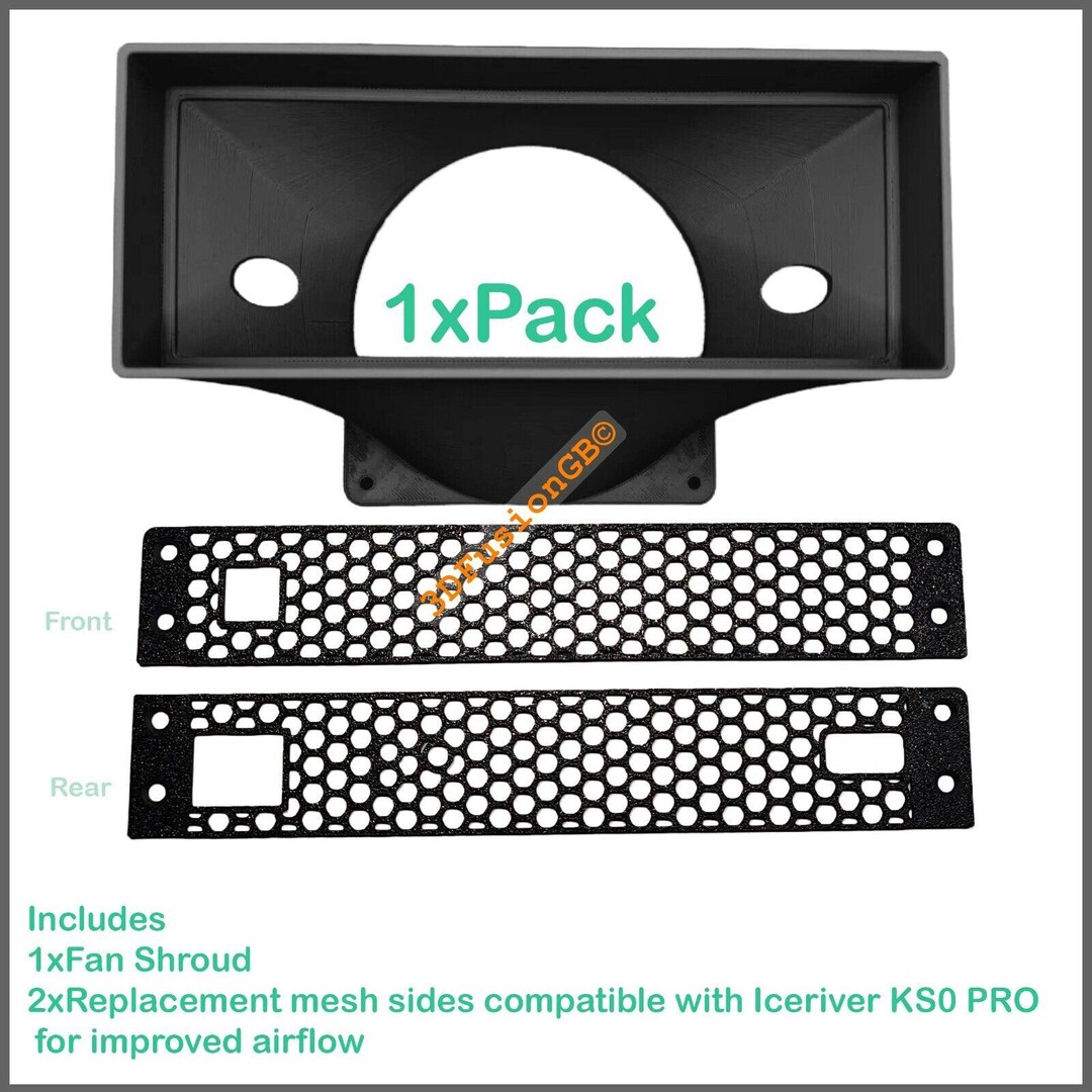 Iceriver KS0 Pro Forced Air Shroud & Side Mesh for 120mm Fan 280gh ...