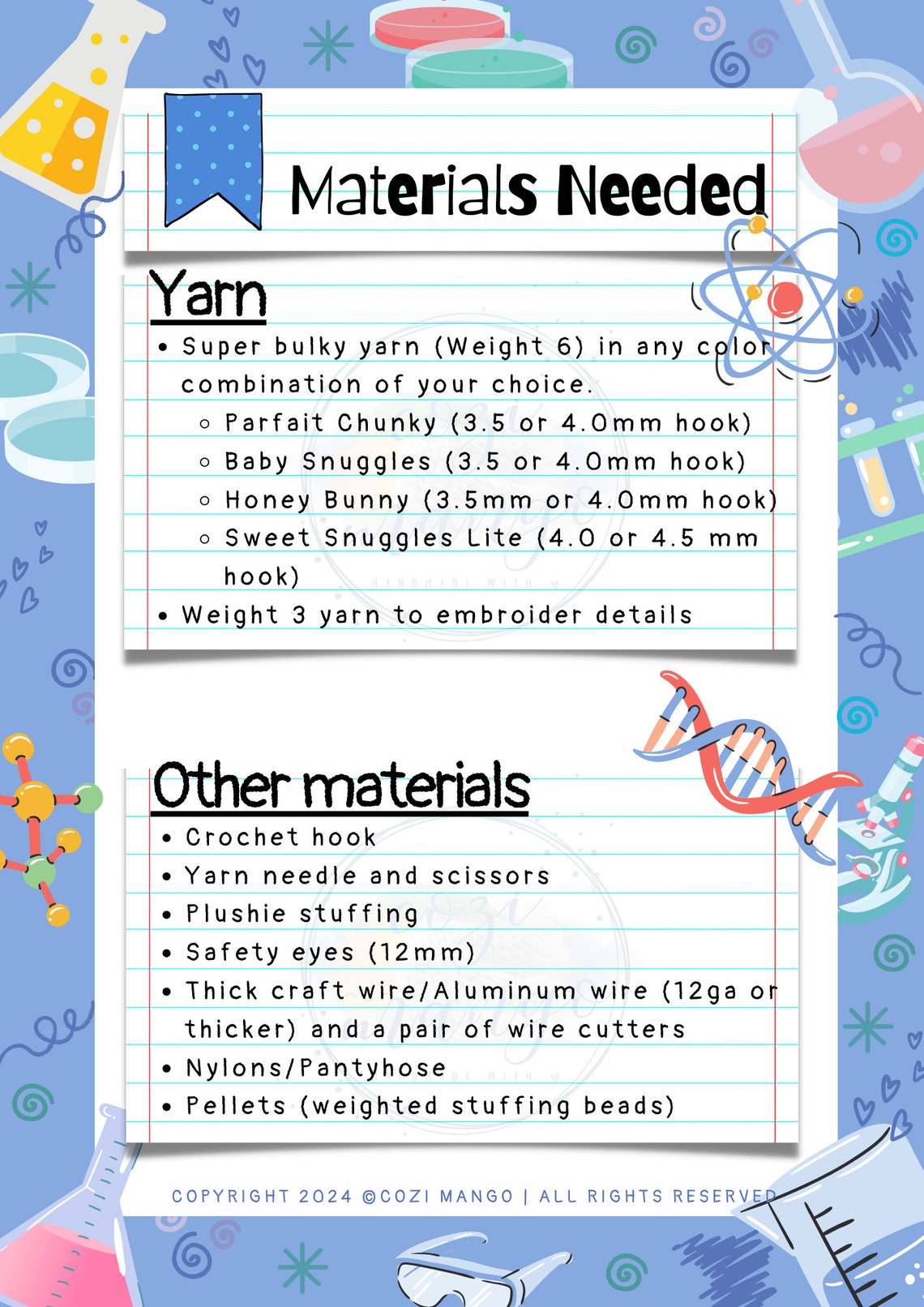 Science Crochet Pack: 4-in-1 Crochet Pattern PDF (microscope, Agar ...