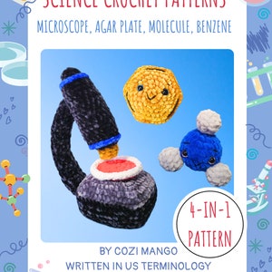 Science Crochet Pack: 4-in-1 Crochet Pattern PDF (microscope, Agar ...