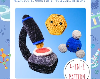 Science Crochet Pack: 4-in-1 Crochet Pattern PDF (microscope, Agar ...