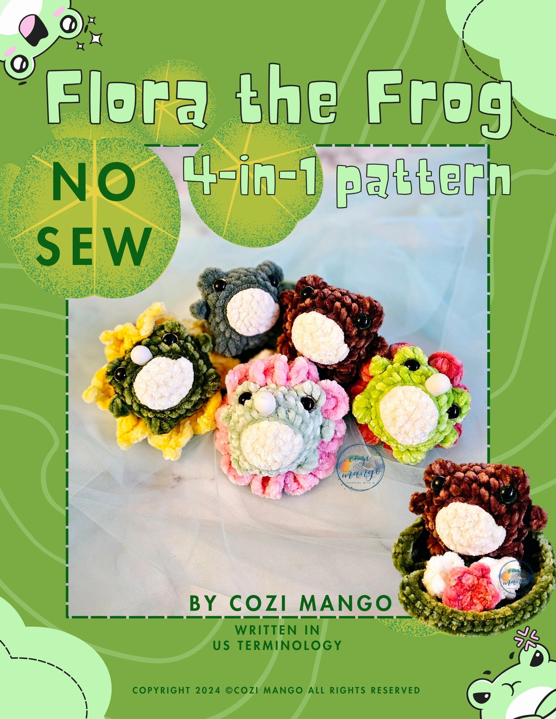 Flora the Frog and Mods With Lilypad 4-in-1 Crochet Pattern PDF - Etsy