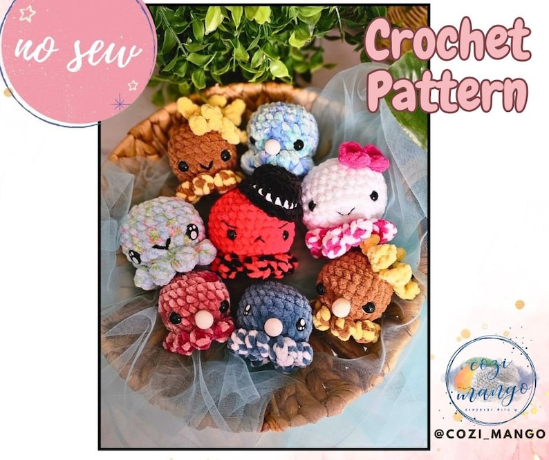 Seppi the Octopus No Sew Pattern With Mods Crochet Pattern PDF - Etsy