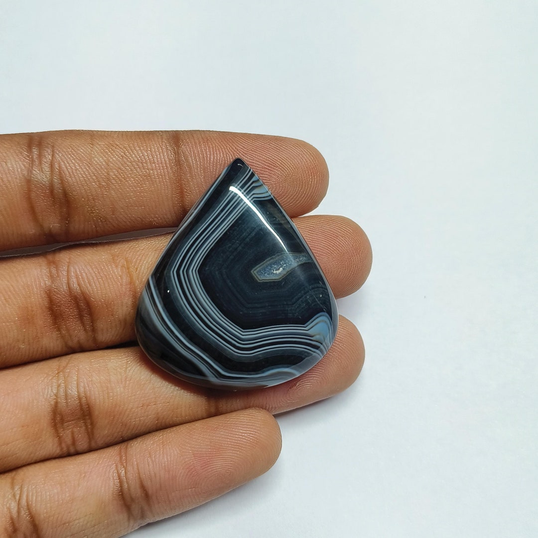 Very Rare !! Black Banded Agate Gemstone, Outstanding Banded Agate ...