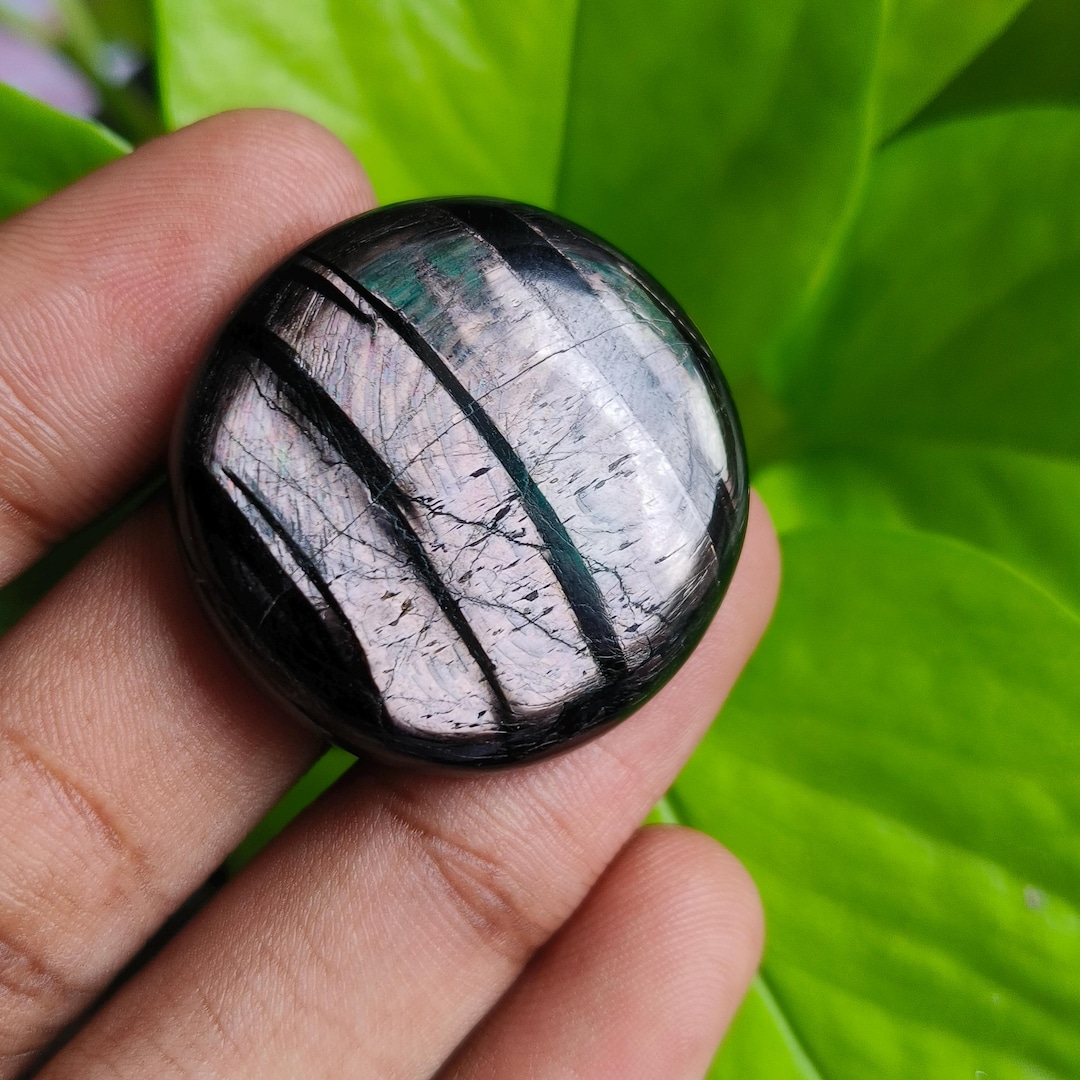Natural Hypersthene Cabochon: Round Loose Gemstone, 83 Ct - Etsy
