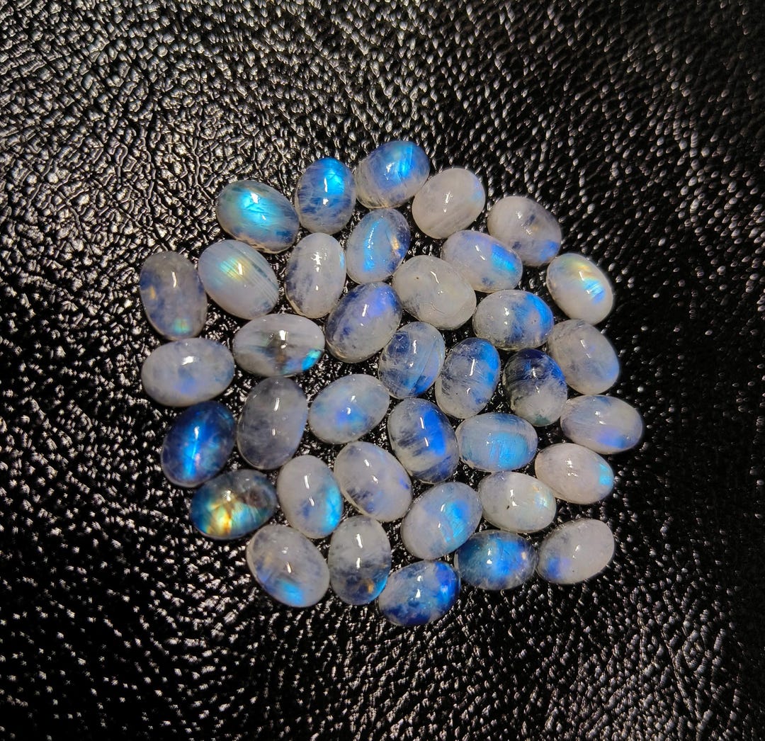 Rare Blue Moonstone Cabochons: Oval Gemstone Lot (7x10mm, 100 Cts) - Etsy
