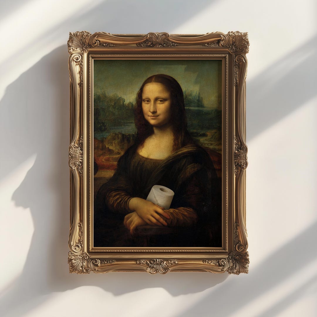 No. 22 | Mona Lisa Toilet Paper Parody Print – Funny Renaissance ...