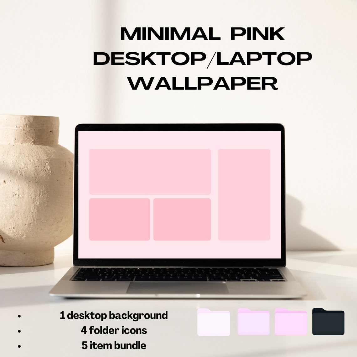 PINK Minimal DESKTOP Background | Aesthetic Desktop Wallpaper - Etsy