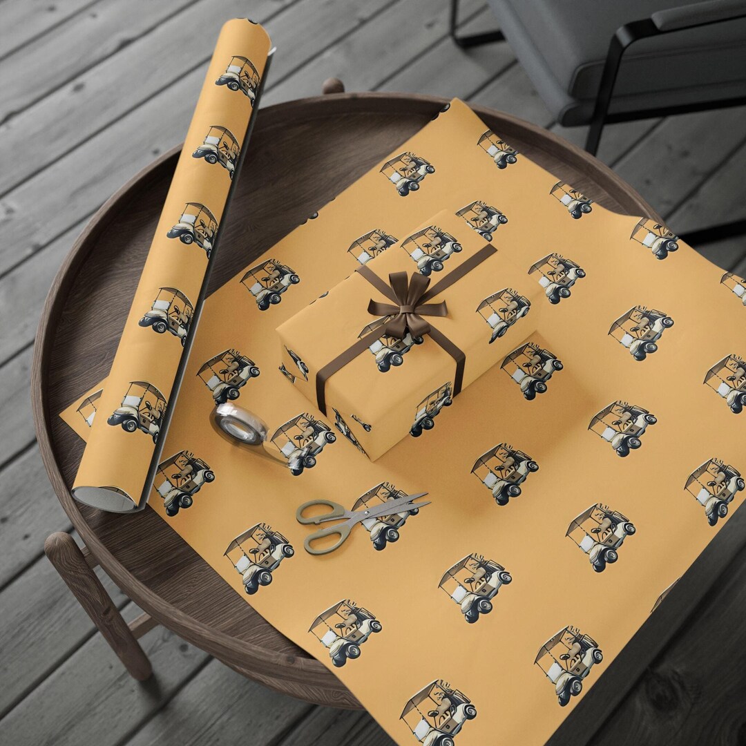 Golf Cartthemed Wrapping Paper Christmas or Birthday Gift Wrap Paper ...