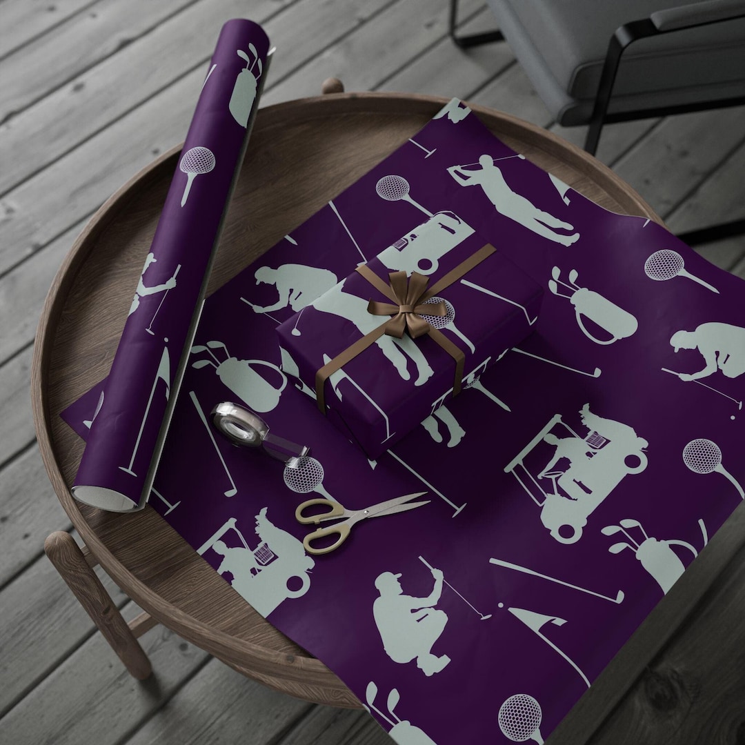 Golf Themed Wrapping Paper Christmas or Birthday Gift Wrap Paper for ...